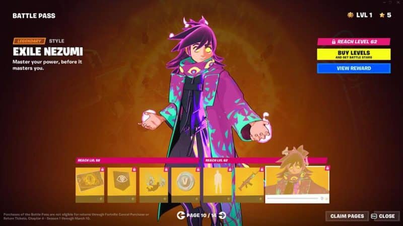 Fortnite Chapter 4 Battle Pass – All Tiers and Rewards