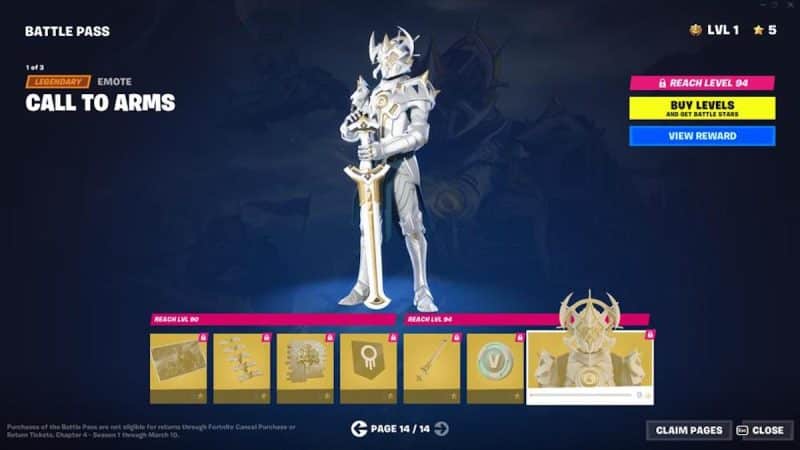 Fortnite Chapter 4 Battle Pass – All Tiers and Rewards