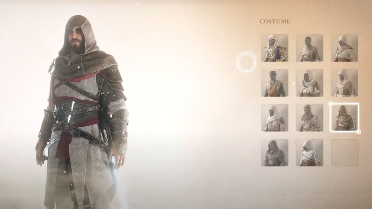 AC Mirage All Outfits – Full 20+ AC Mirage Costumes