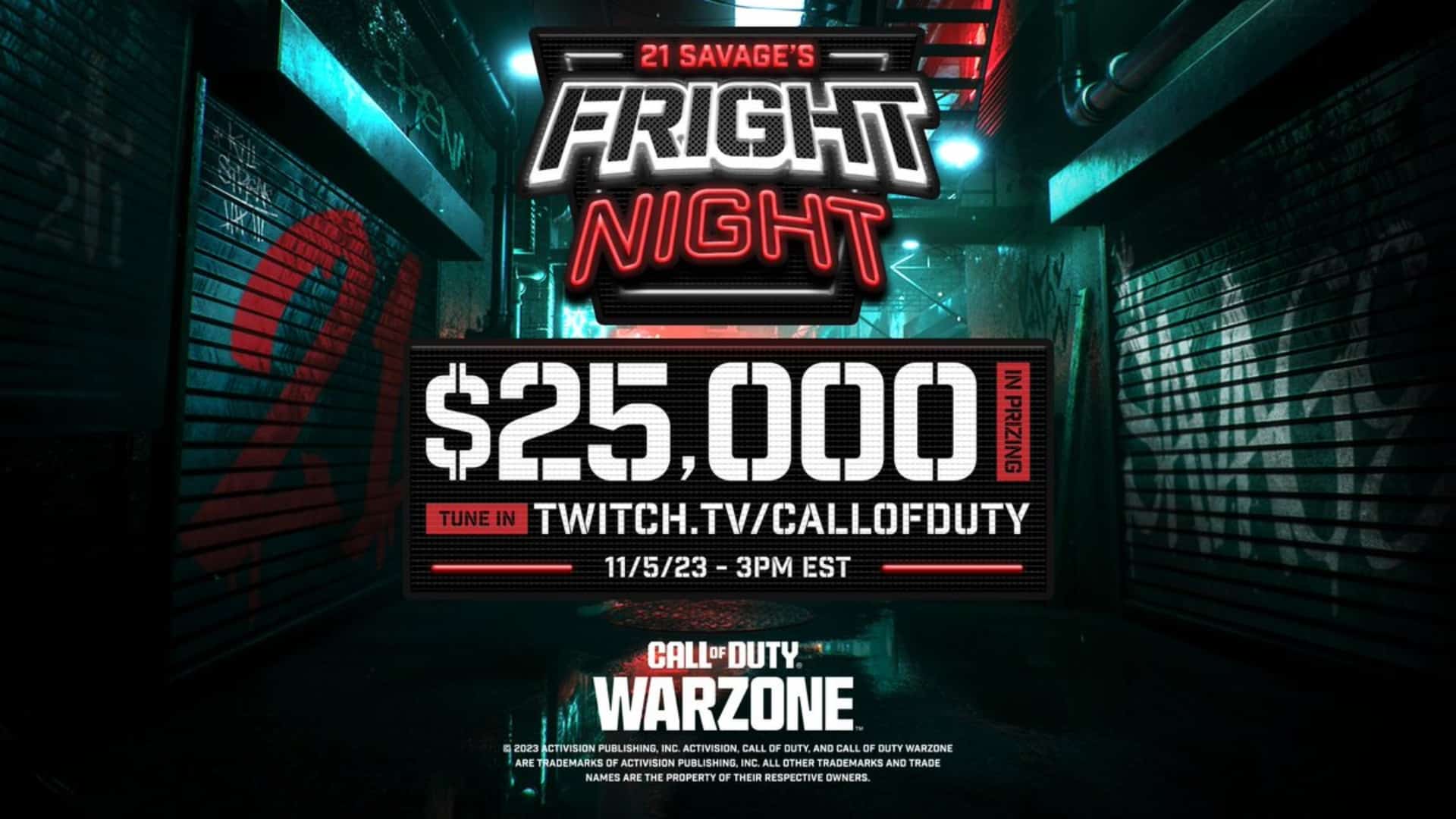 21 Savage's Fright Night $25K Call of Duty Warzone Tournament Details