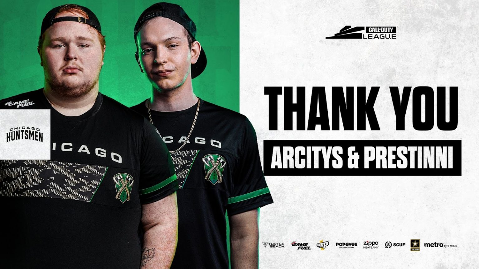 Arcitys and Prestinni Released By The Chicago Huntsmen
