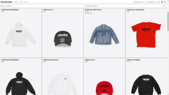 BALENCIAGA Launches High-End Fortnite Clothing & Apparel Collection