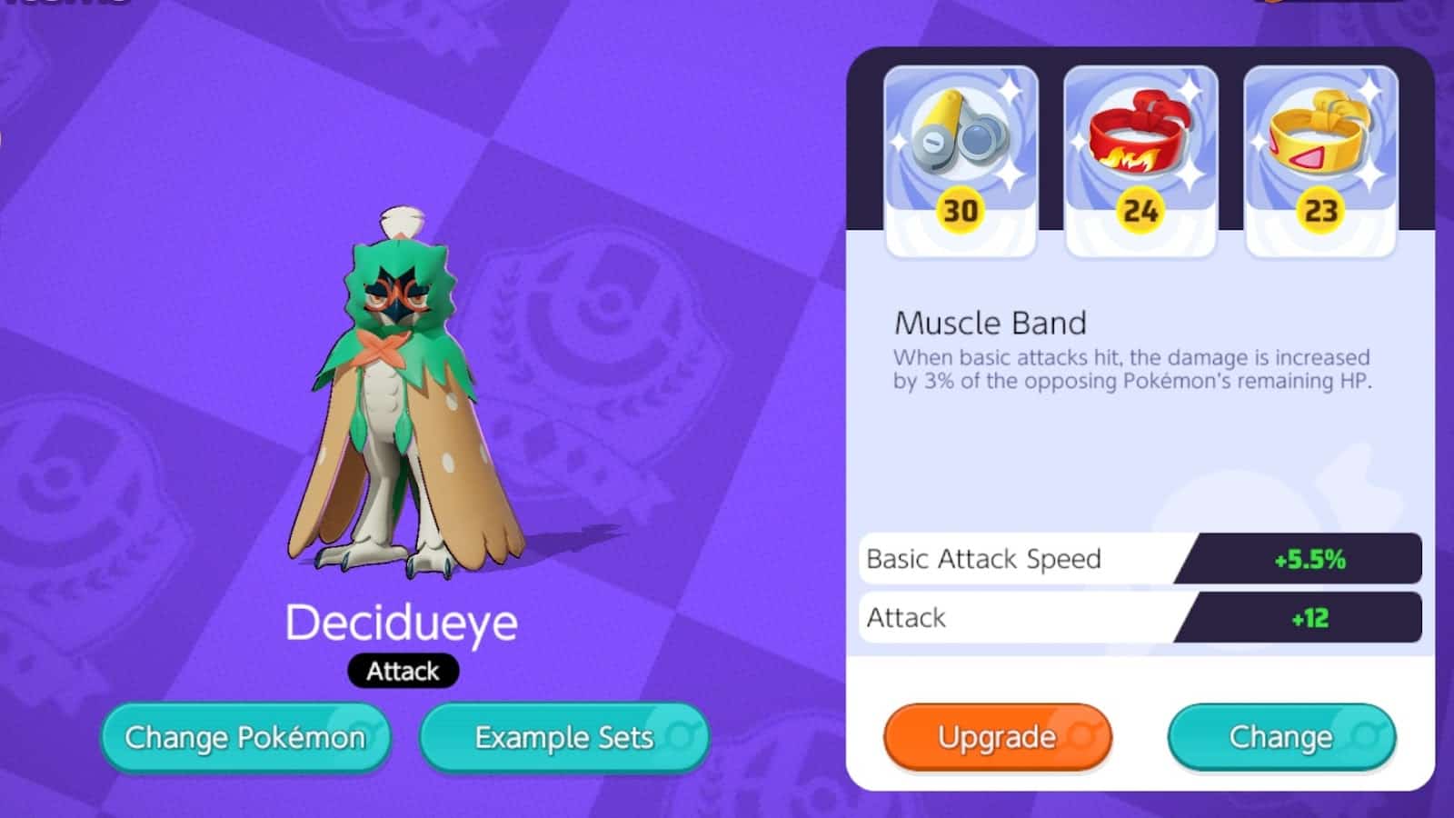 Pokemon Unite: Decidueye Best Moveset And Held Items