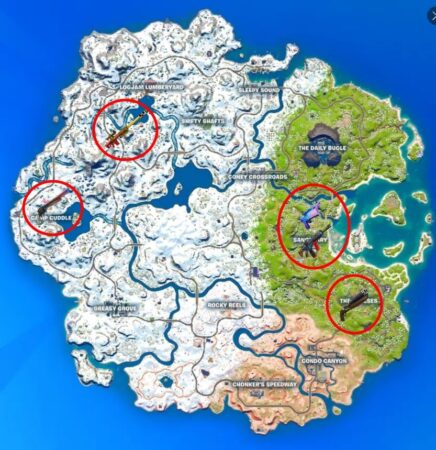 Fortnite Chapter 3: All Exotic & Mythic Weapon Locations