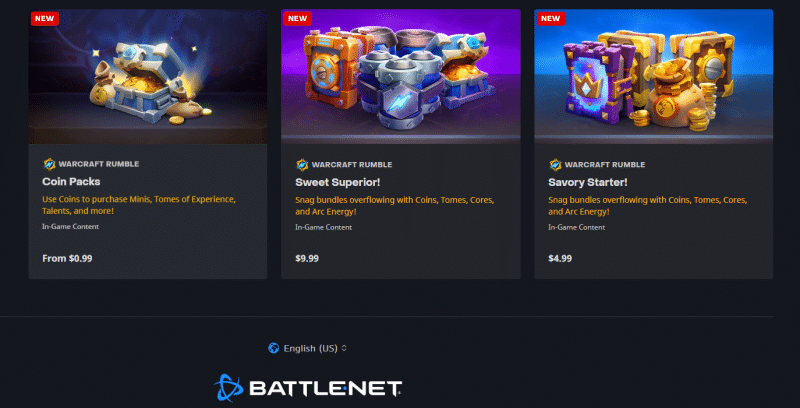Warcraft Rumble Bundles Overview
