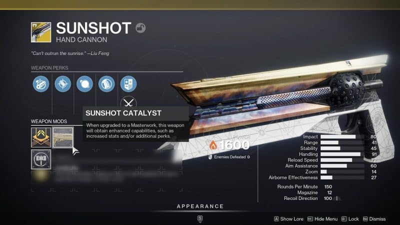 How to Get the Destiny 2 Sunshot Catalyst Weapon