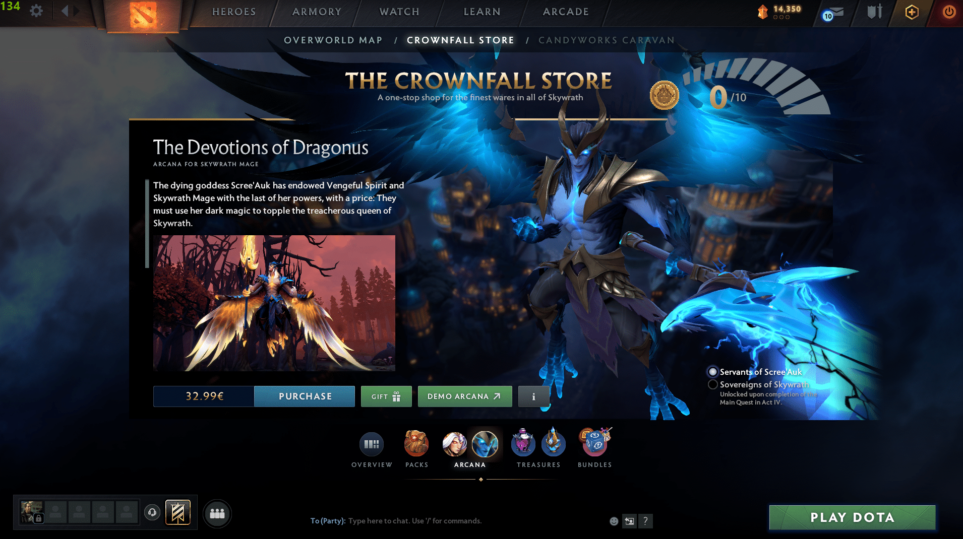 Dota 2 Crownfall Arcana - How To Get Bonus Styles For Vengeful Spirit and Skywrath Mage