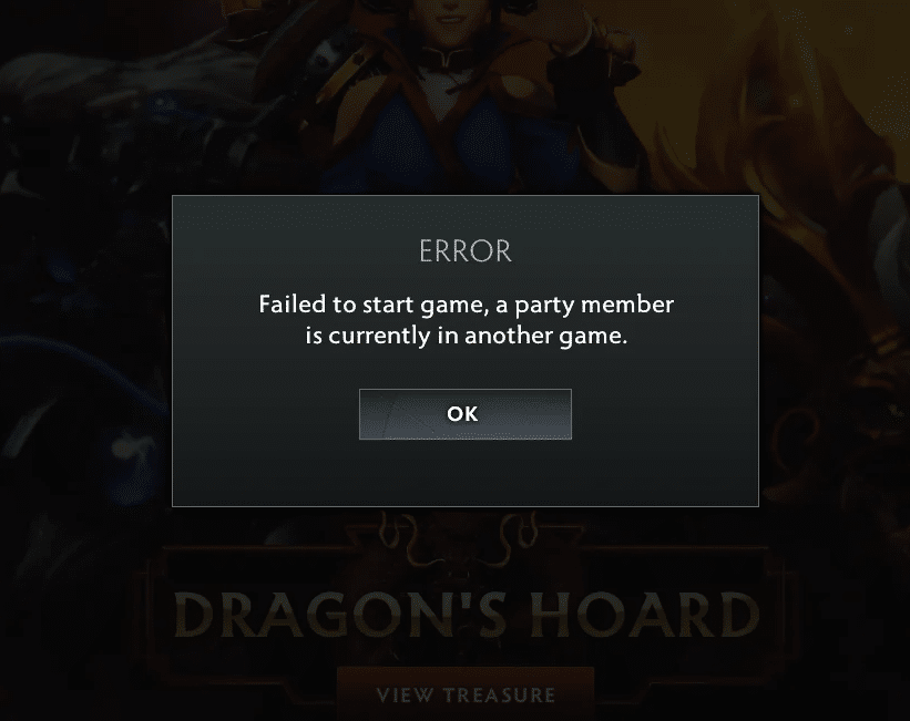 FIX - Dota 2 Failed To Start A Game, A Party Member Is In Another Game ...