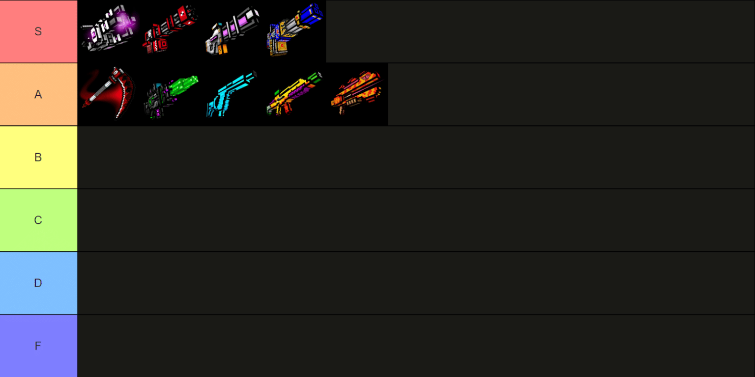 Best Weapons Tier List in Pixel Gun 3D