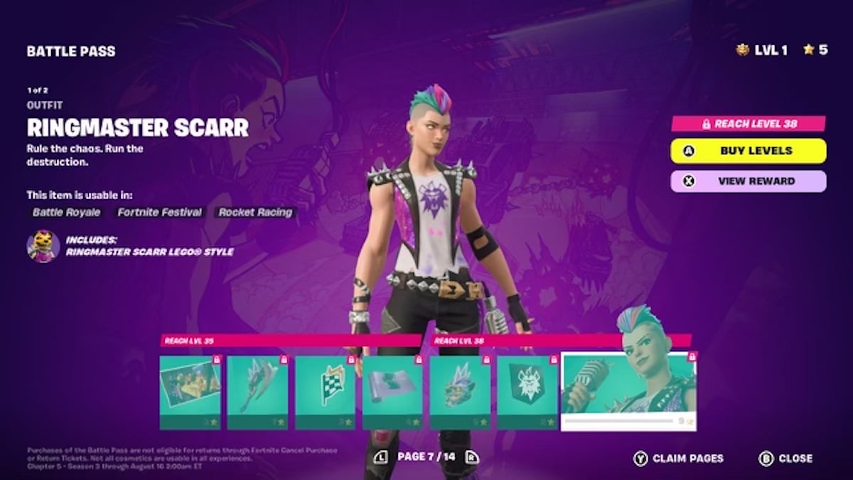 All Battle Pass Fortnite Rewards for C5 S3