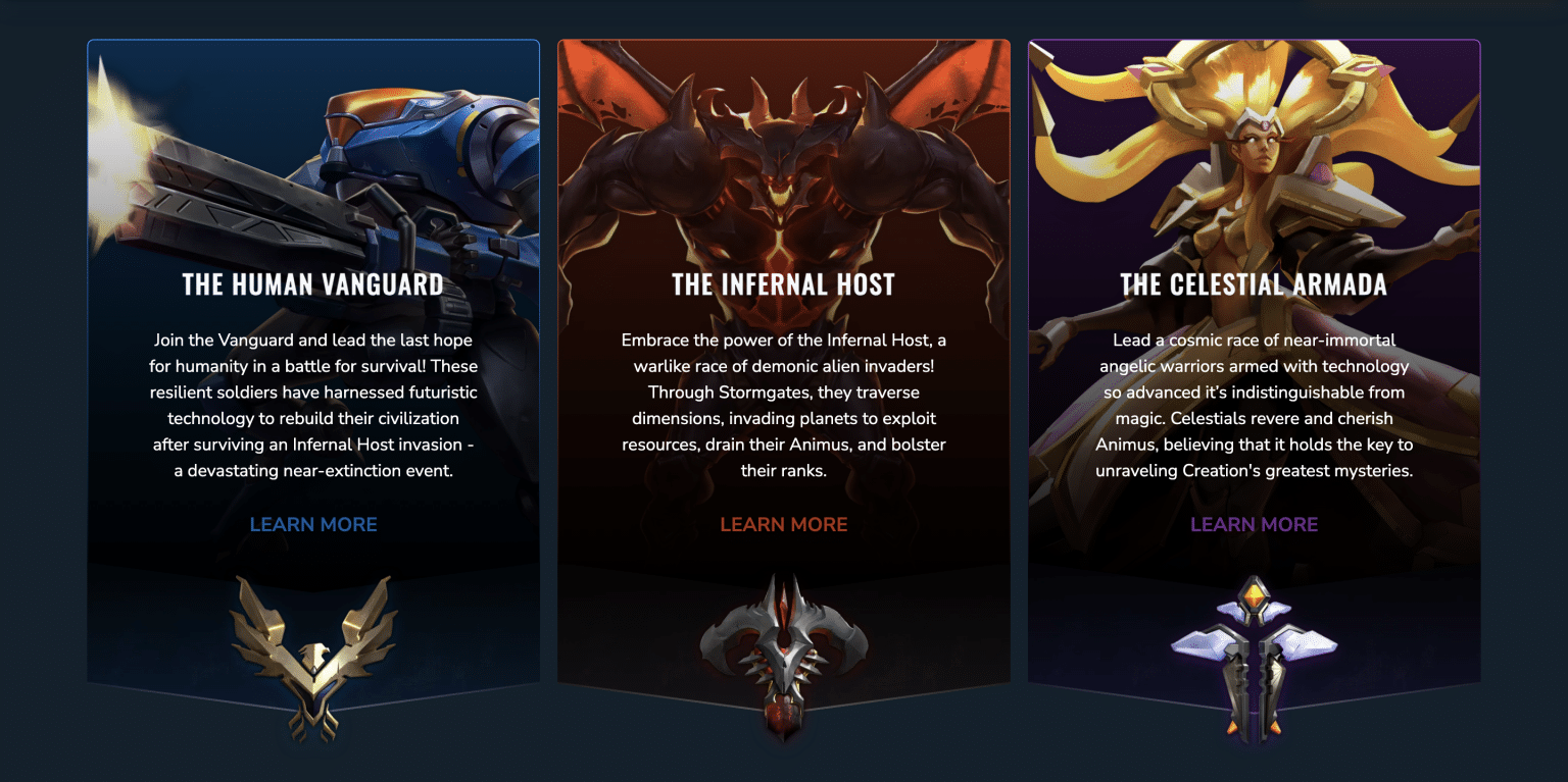 All Stormgate Factions Explained